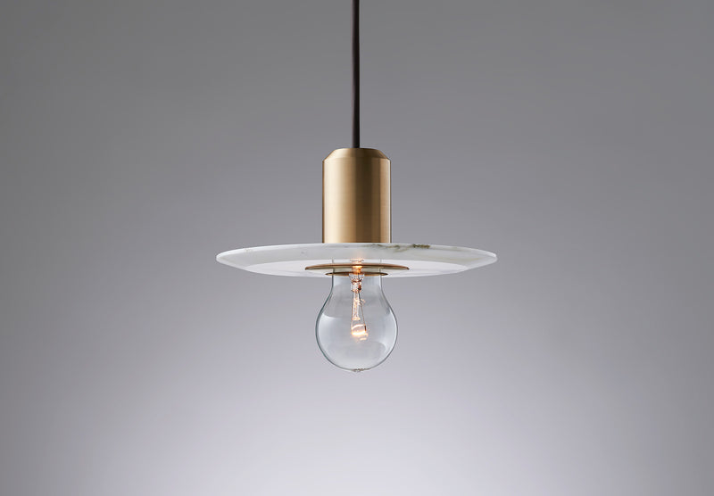 Bullet flat shade / marble - NEW LIGHT POTTERY